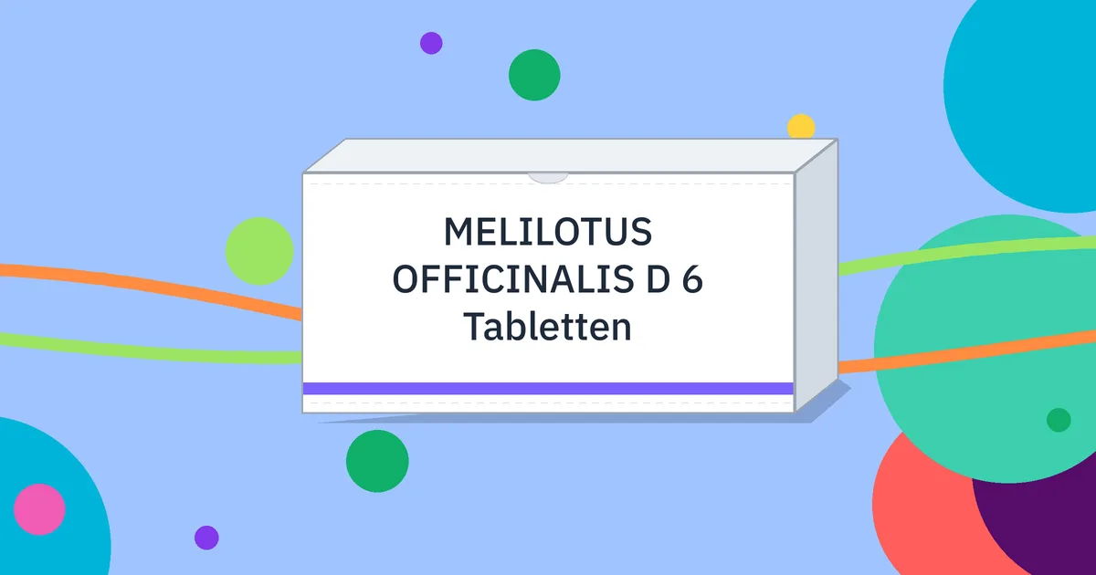 Symbolbild: Packung mit der Aufschrift MELILOTUS OFFICINALIS D 6 Tabletten (PZN 02633583) – Verfügbarkeit und Bezug in Apotheken in Frankfurt am Main