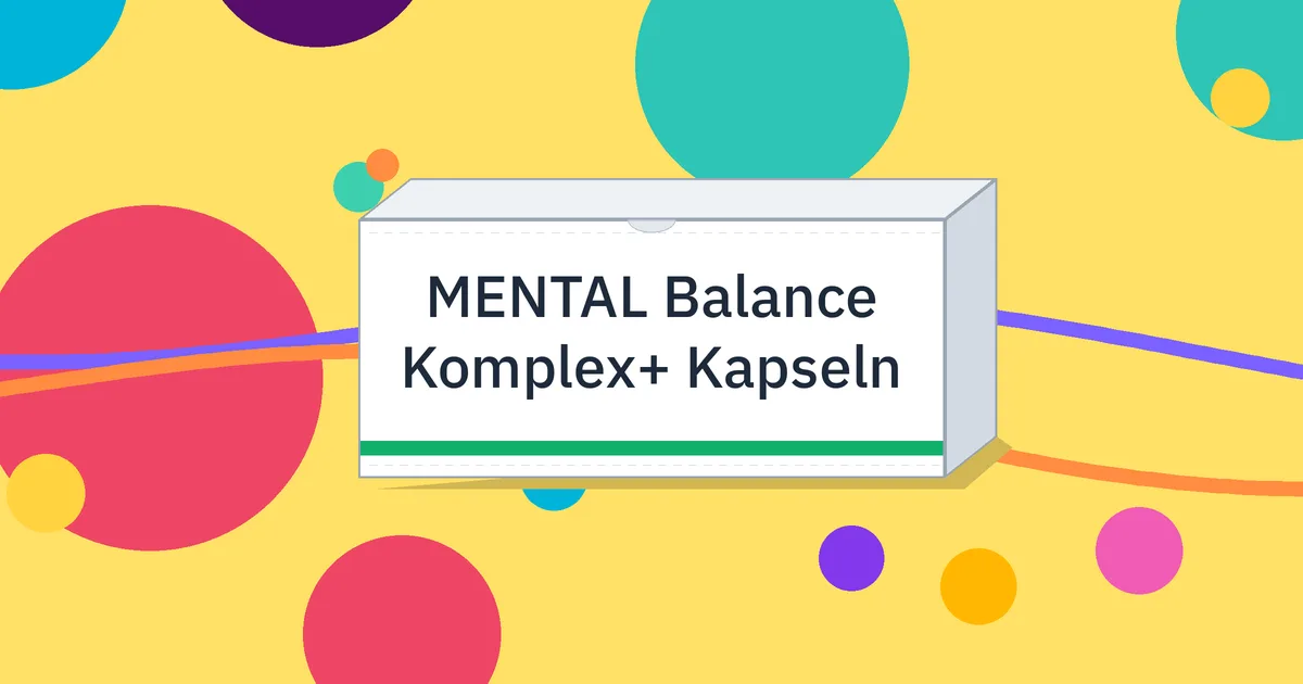Symbolbild: Packung mit der Aufschrift MENTAL Balance Komplex+ Kapseln (PZN 20700774) – Verfügbarkeit und Bezug in Apotheken in Frankfurt am Main