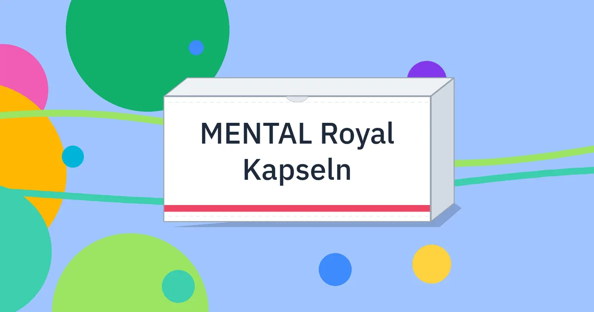 Symbolbild: Packung mit der Aufschrift MENTAL Royal Kapseln (PZN 13501436) – Verfügbarkeit und Bezug in Apotheken in Frankfurt am Main