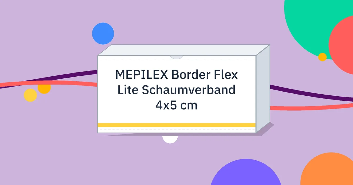 Symbolbild: Packung mit der Aufschrift MEPILEX Border Flex Lite Schaumverband 4x5 cm (PZN 18719080) – Verfügbarkeit und Bezug in Apotheken in Frankfurt am Main