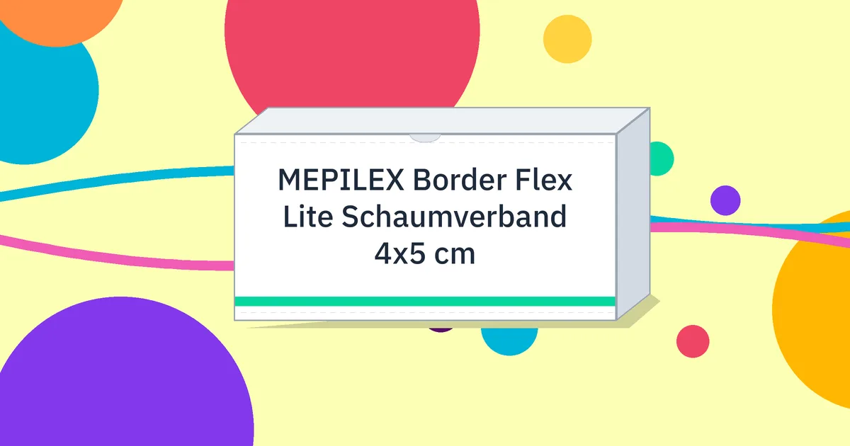 Symbolbild: Packung mit der Aufschrift MEPILEX Border Flex Lite Schaumverband 4x5 cm (PZN 19200440) – Verfügbarkeit und Bezug in Apotheken in Frankfurt am Main