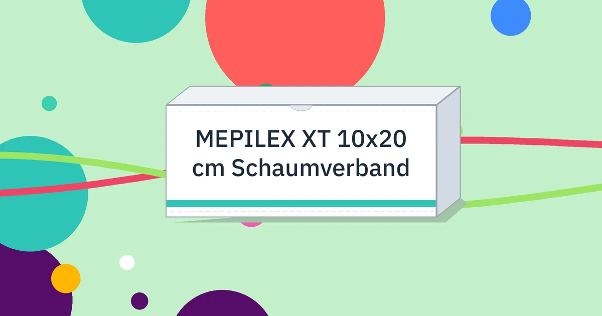 Symbolbild: Packung mit der Aufschrift MEPILEX XT 10x20 cm Schaumverband (PZN 17434889) – Verfügbarkeit und Bezug in Apotheken in Frankfurt am Main