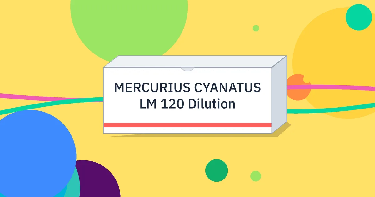 Symbolbild: Packung mit der Aufschrift MERCURIUS CYANATUS LM 120 Dilution (PZN 12951195) – Verfügbarkeit und Bezug in Apotheken in Frankfurt am Main