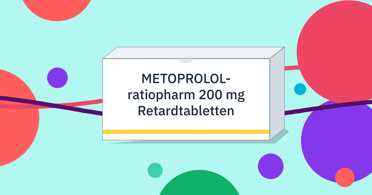 Symbolbild: Packung mit der Aufschrift METOPROLOL-ratiopharm 200 mg Retardtabletten (PZN 04875209) – Verfügbarkeit und Bezug in Apotheken in Frankfurt am Main