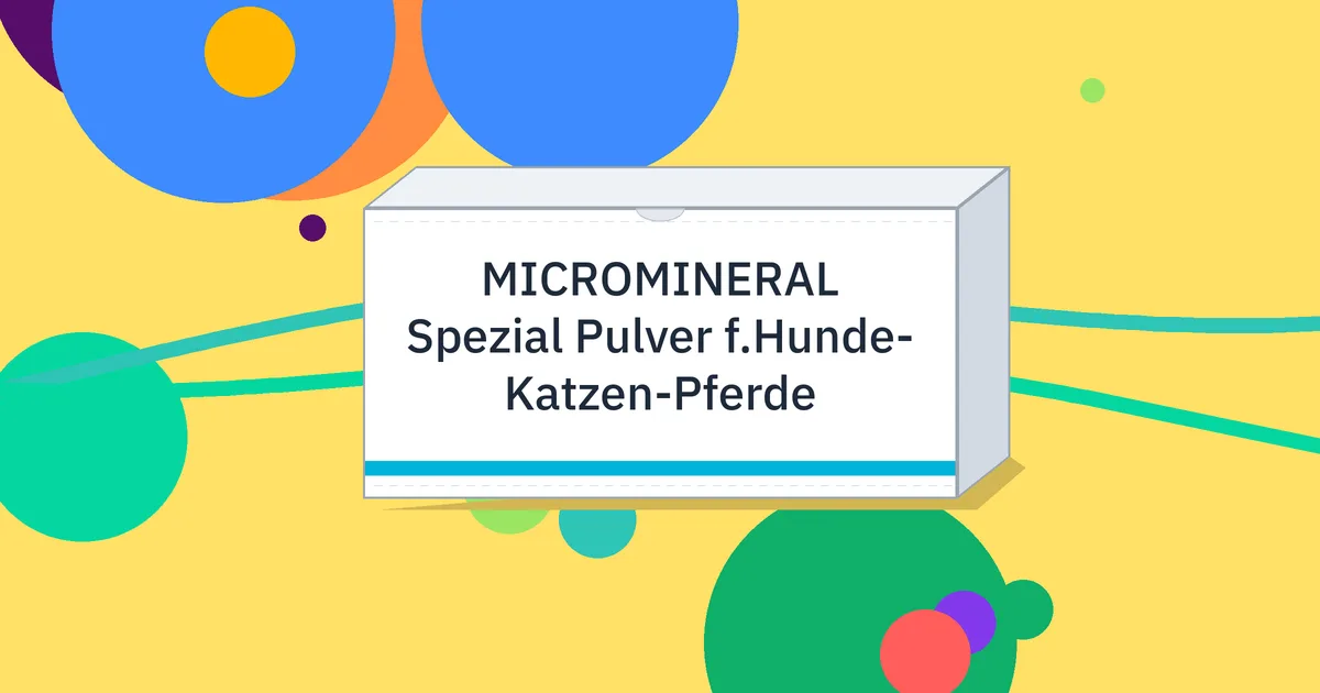 Symbolbild: Packung mit der Aufschrift MICROMINERAL Spezial Pulver f.Hunde-Katzen-Pferde (PZN 13058604) – Verfügbarkeit und Bezug in Apotheken in Frankfurt am Main