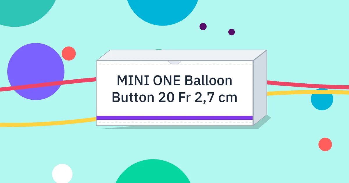 Symbolbild: Packung mit der Aufschrift MINI ONE Balloon Button 20 Fr 2,7 cm (PZN 14342419) – Verfügbarkeit und Bezug in Apotheken in Frankfurt am Main