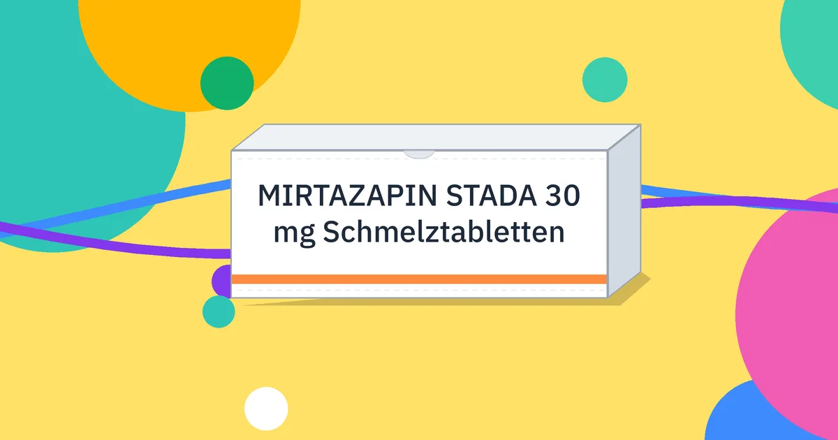 Symbolbild: Packung mit der Aufschrift MIRTAZAPIN STADA 30 mg Schmelztabletten (PZN 01027107) – Verfügbarkeit und Bezug in Apotheken in Frankfurt am Main