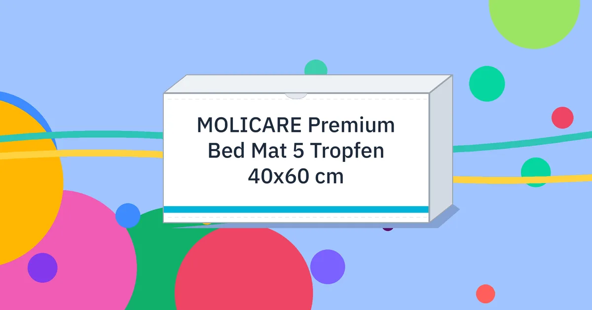 Symbolbild: Packung mit der Aufschrift MOLICARE Premium Bed Mat 5 Tropfen 40x60 cm (PZN 16136658) – Verfügbarkeit und Bezug in Apotheken in Frankfurt am Main