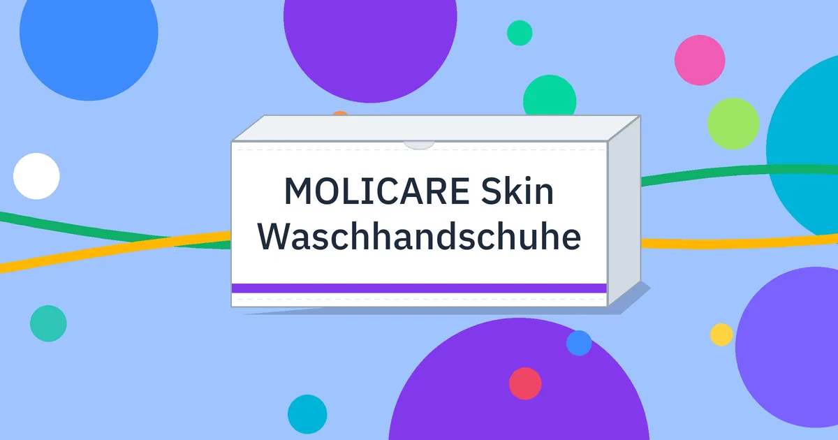 Symbolbild: Packung mit der Aufschrift MOLICARE Skin Waschhandschuhe (PZN 12458193) – Verfügbarkeit und Bezug in Apotheken in Frankfurt am Main
