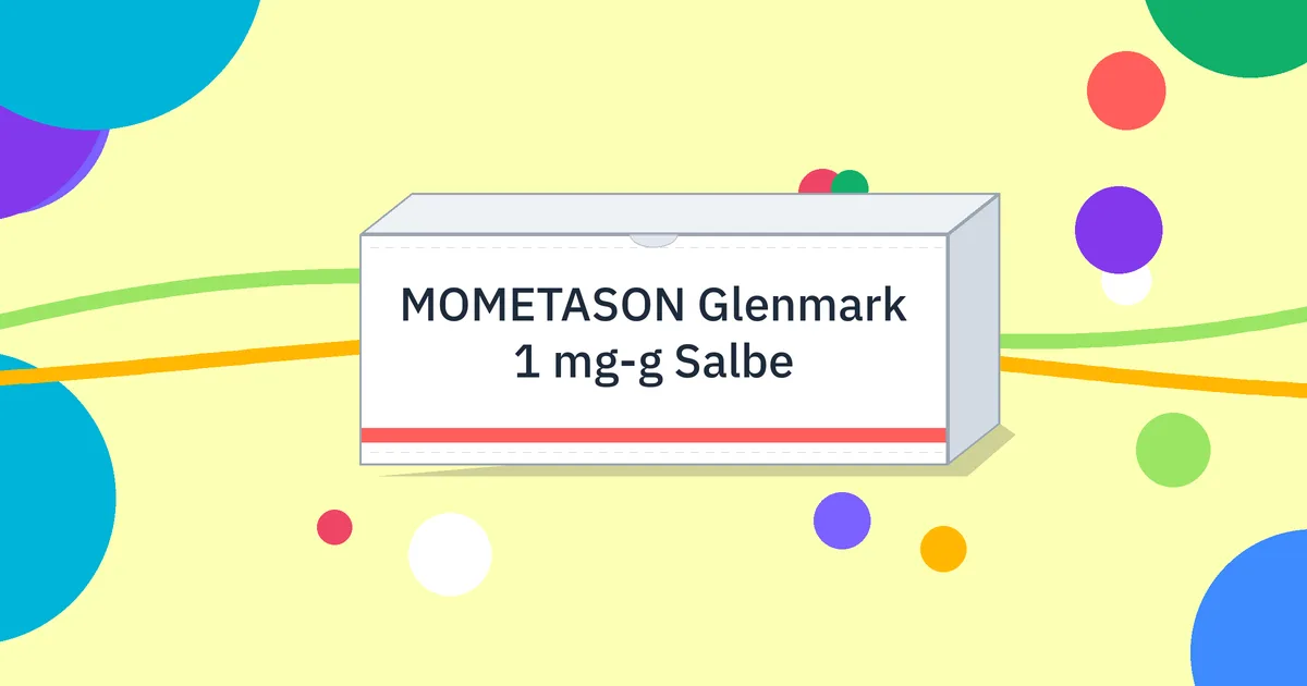 Symbolbild: Packung mit der Aufschrift MOMETASON Glenmark 1 mg-g Salbe (PZN 08820441) – Verfügbarkeit und Bezug in Apotheken in Frankfurt am Main