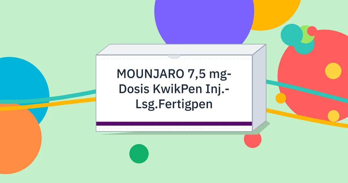 Symbolbild: Packung mit der Aufschrift MOUNJARO 7,5 mg-Dosis KwikPen Inj.-Lsg.Fertigpen (PZN 18241201) – Verfügbarkeit und Bezug in Apotheken in Frankfurt am Main