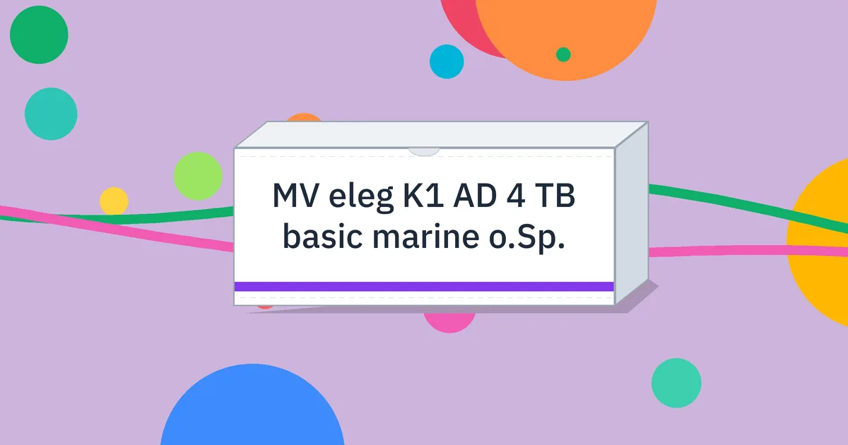 Symbolbild: Packung mit der Aufschrift MV eleg K1 AD 4 TB basic marine o.Sp. (PZN 14584973) – Verfügbarkeit und Bezug in Apotheken in Frankfurt am Main