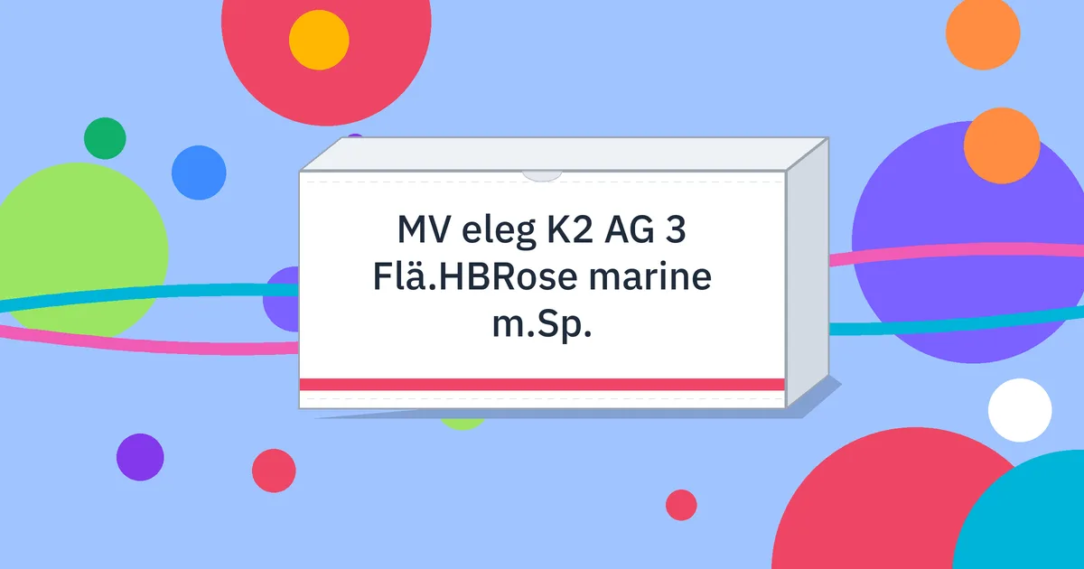 Symbolbild: Packung mit der Aufschrift MV eleg K2 AG 3 Flä.HBRose marine m.Sp. (PZN 15719004) – Verfügbarkeit und Bezug in Apotheken in Frankfurt am Main
