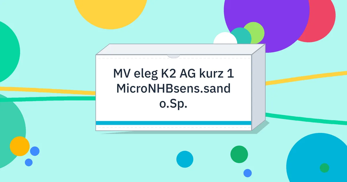 Symbolbild: Packung mit der Aufschrift MV eleg K2 AG kurz 1 MicroNHBsens.sand o.Sp. (PZN 18926979) – Verfügbarkeit und Bezug in Apotheken in Frankfurt am Main