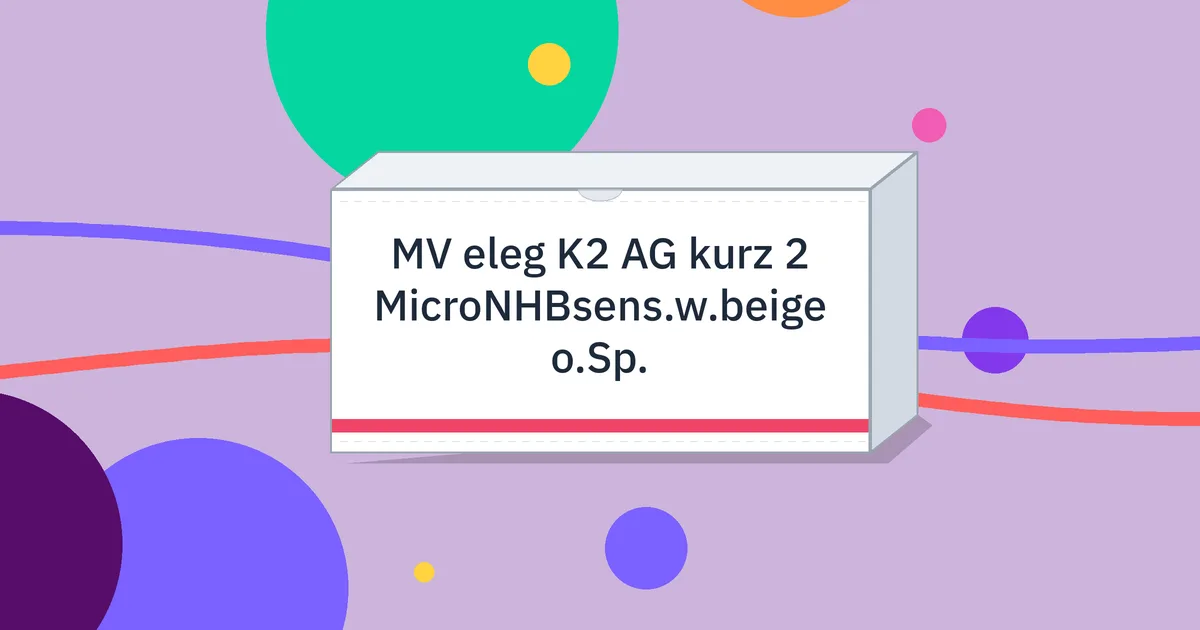 Symbolbild: Packung mit der Aufschrift MV eleg K2 AG kurz 2 MicroNHBsens.w.beige o.Sp. (PZN 15711528) – Verfügbarkeit und Bezug in Apotheken in Frankfurt am Main