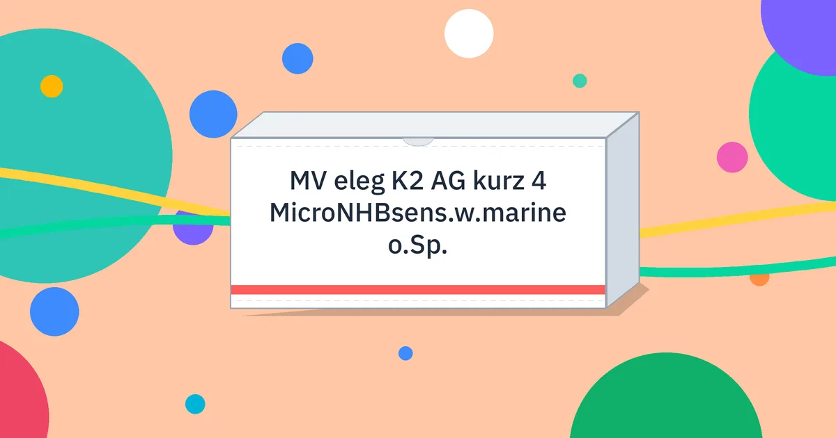 Symbolbild: Packung mit der Aufschrift MV eleg K2 AG kurz 4 MicroNHBsens.w.marine o.Sp. (PZN 15711729) – Verfügbarkeit und Bezug in Apotheken in Frankfurt am Main