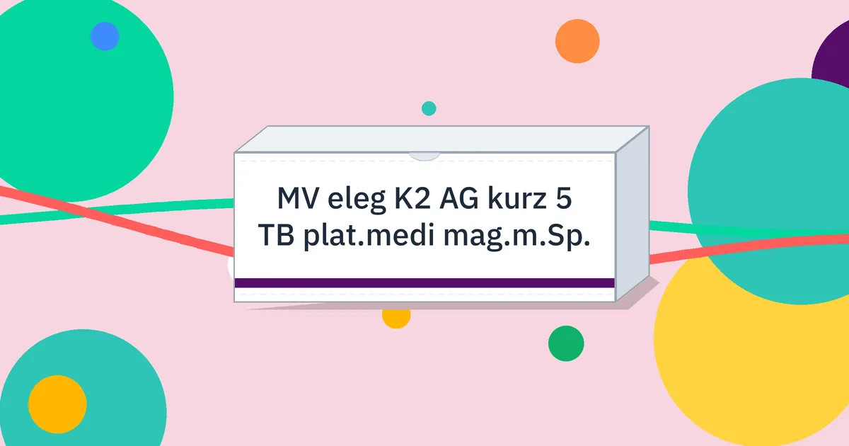 Symbolbild: Packung mit der Aufschrift MV eleg K2 AG kurz 5 TB plat.medi mag.m.Sp. (PZN 14634866) – Verfügbarkeit und Bezug in Apotheken in Frankfurt am Main