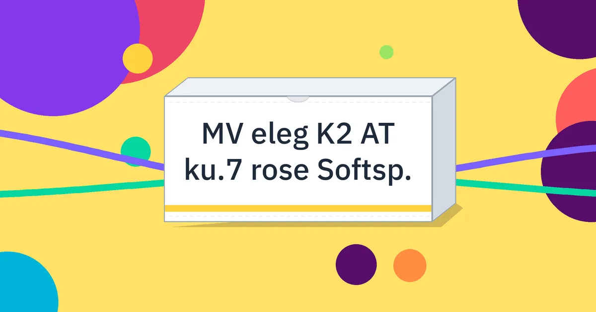 Symbolbild: Packung mit der Aufschrift MV eleg K2 AT ku.7 rose Softsp. (PZN 15288484) – Verfügbarkeit und Bezug in Apotheken in Frankfurt am Main