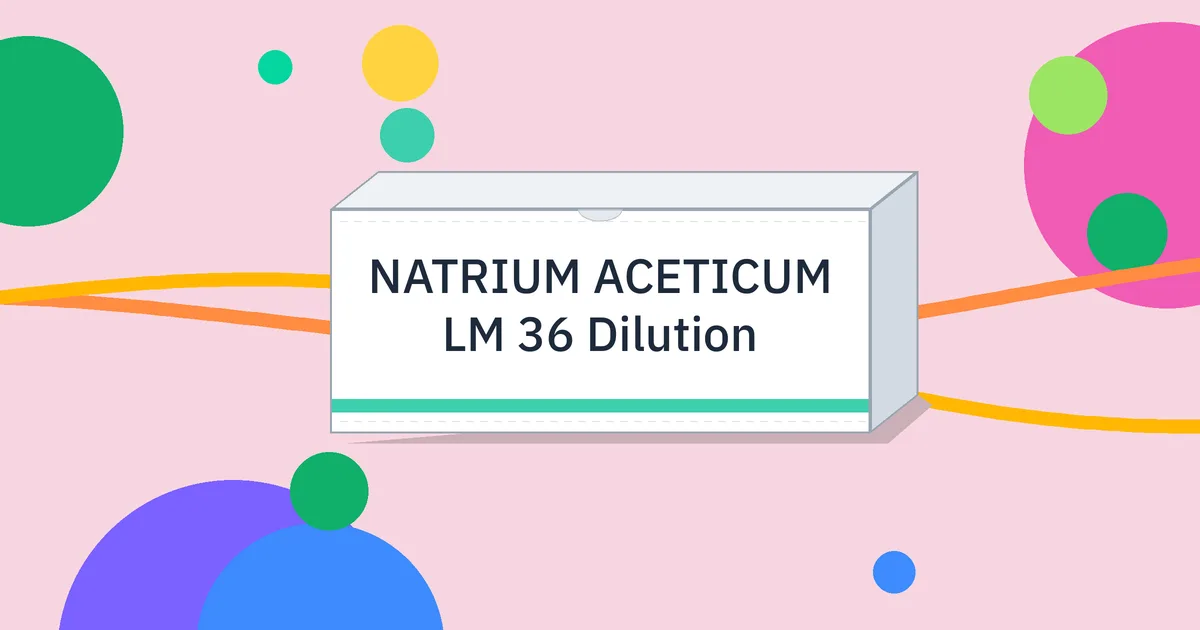 Symbolbild: Packung mit der Aufschrift NATRIUM ACETICUM LM 36 Dilution (PZN 12959162) – Verfügbarkeit und Bezug in Apotheken in Frankfurt am Main