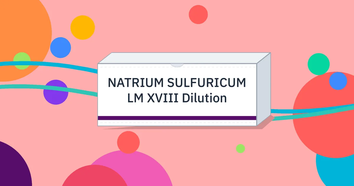 Symbolbild: Packung mit der Aufschrift NATRIUM SULFURICUM LM XVIII Dilution (PZN 02668883) – Verfügbarkeit und Bezug in Apotheken in Frankfurt am Main