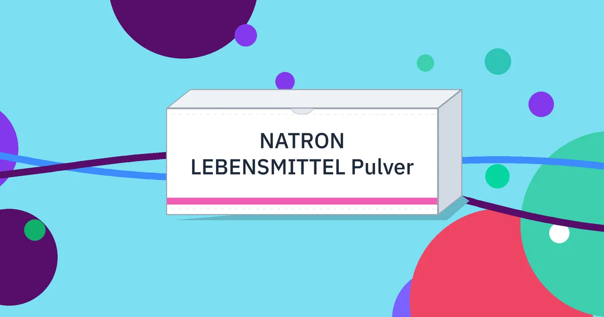 Symbolbild: Packung mit der Aufschrift NATRON LEBENSMITTEL Pulver (PZN 20366097) – Verfügbarkeit und Bezug in Apotheken in Frankfurt am Main