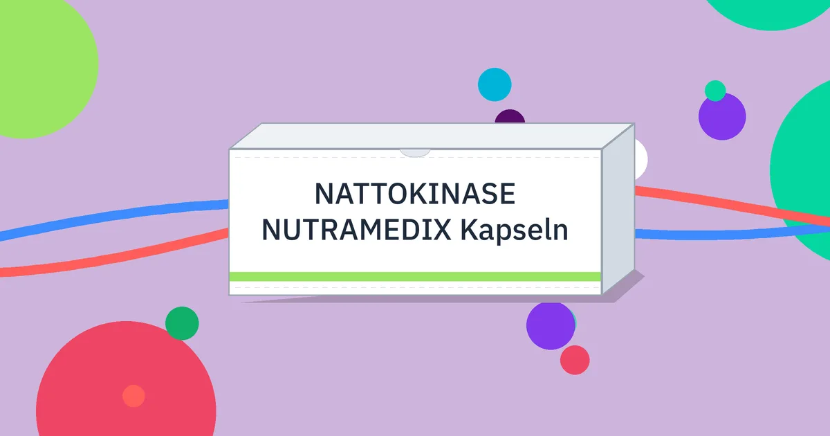 Symbolbild: Packung mit der Aufschrift NATTOKINASE NUTRAMEDIX Kapseln (PZN 19296032) – Verfügbarkeit und Bezug in Apotheken in Frankfurt am Main