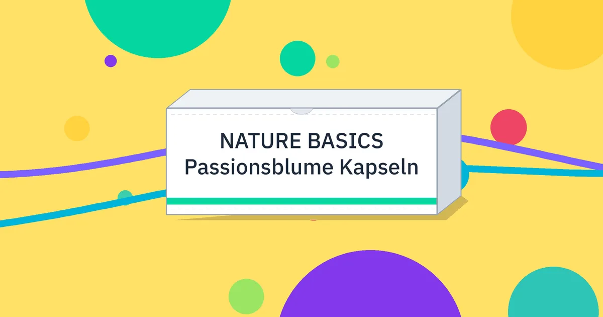 Symbolbild: Packung mit der Aufschrift NATURE BASICS Passionsblume Kapseln (PZN 18168220) – Verfügbarkeit und Bezug in Apotheken in Frankfurt am Main