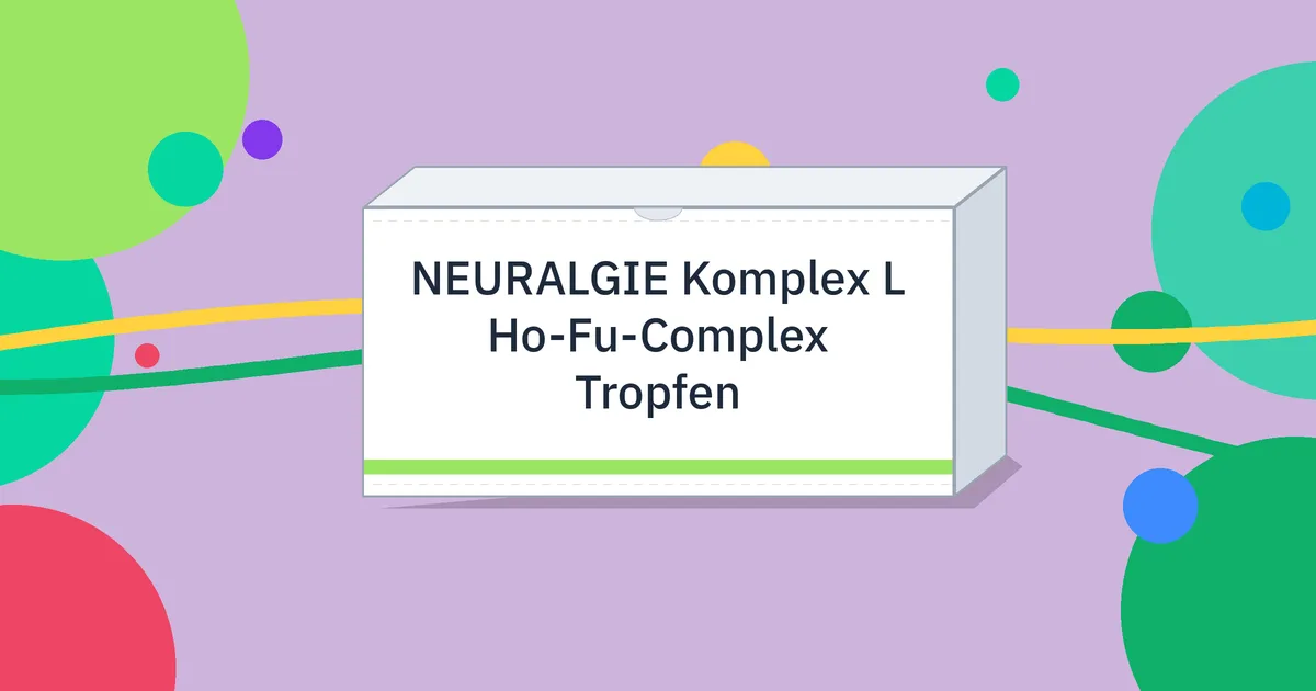 Symbolbild: Packung mit der Aufschrift NEURALGIE Komplex L Ho-Fu-Complex Tropfen (PZN 01742519) – Verfügbarkeit und Bezug in Apotheken in Frankfurt am Main