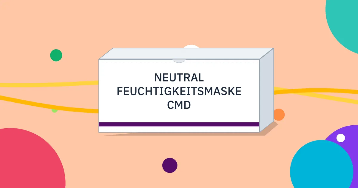 Symbolbild: Packung mit der Aufschrift NEUTRAL FEUCHTIGKEITSMASKE CMD (PZN 10540306) – Verfügbarkeit und Bezug in Apotheken in Frankfurt am Main