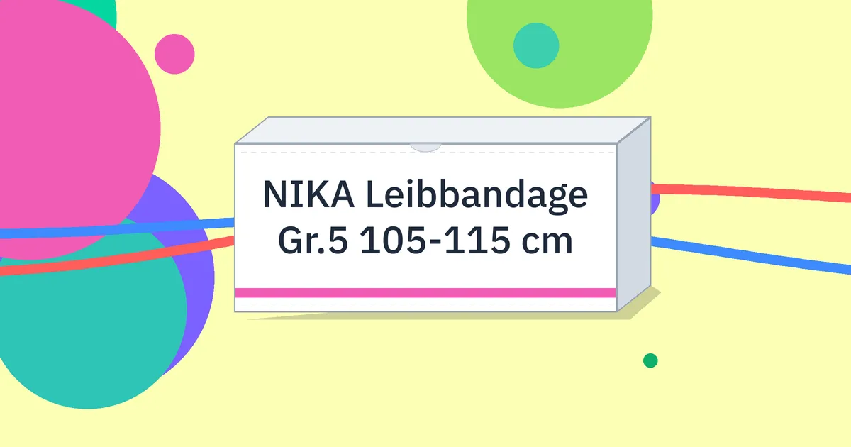 Symbolbild: Packung mit der Aufschrift NIKA Leibbandage Gr.5 105-115 cm (PZN 18172144) – Verfügbarkeit und Bezug in Apotheken in Frankfurt am Main