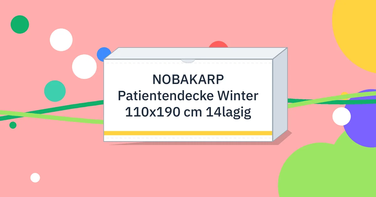 Symbolbild: Packung mit der Aufschrift NOBAKARP Patientendecke Winter 110x190 cm 14lagig (PZN 05855930) – Verfügbarkeit und Bezug in Apotheken in Frankfurt am Main