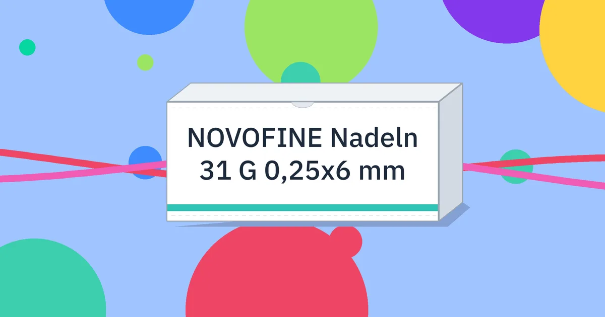 Symbolbild: Packung mit der Aufschrift NOVOFINE Nadeln 31 G 0,25x6 mm (PZN 17820345) – Verfügbarkeit und Bezug in Apotheken in Frankfurt am Main