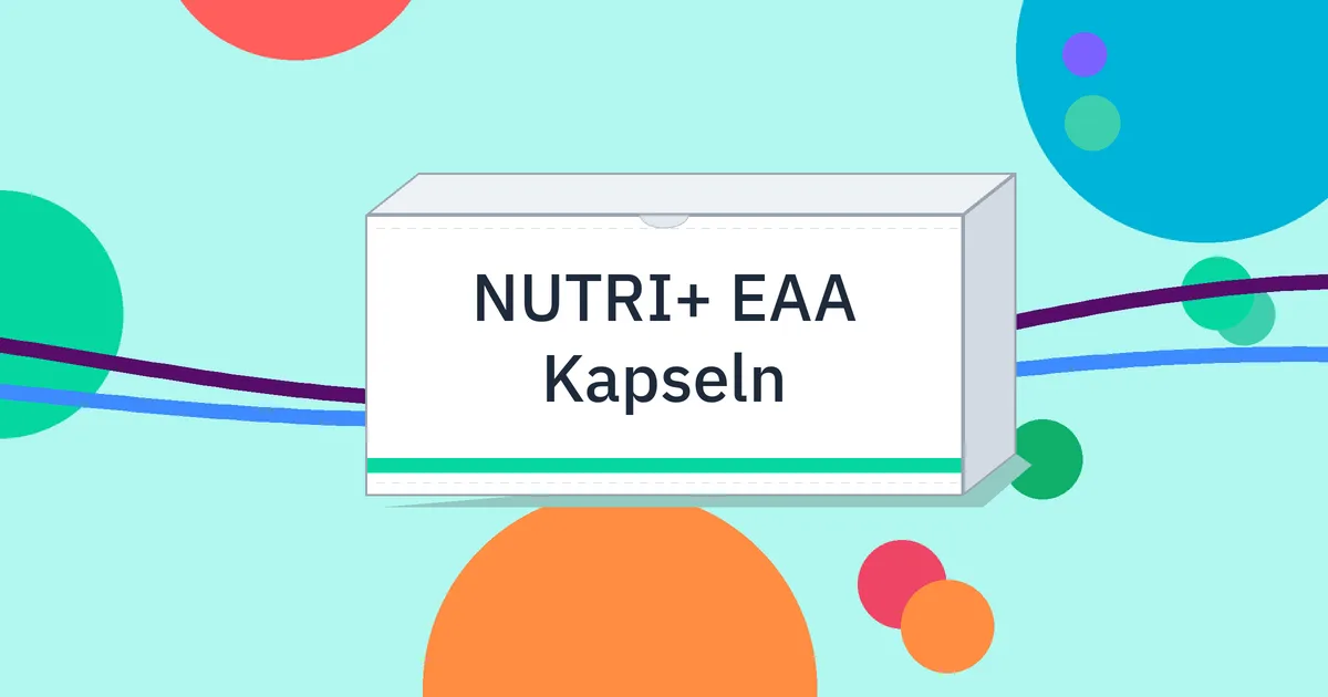 Symbolbild: Packung mit der Aufschrift NUTRI+ EAA Kapseln (PZN 19667818) – Verfügbarkeit und Bezug in Apotheken in Frankfurt am Main