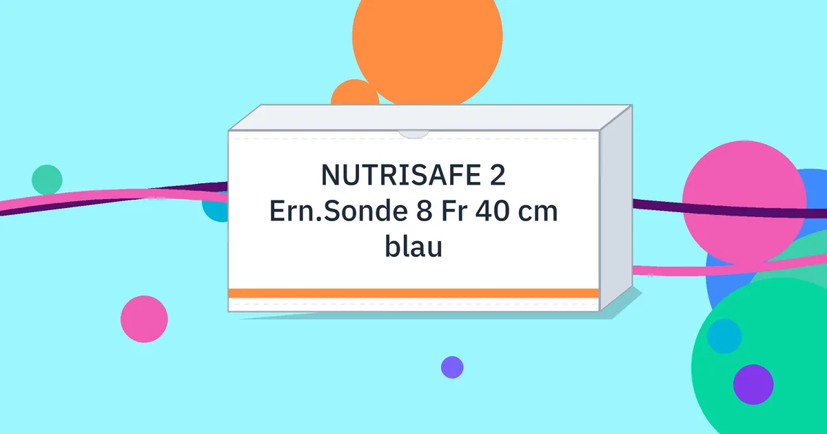 Symbolbild: Packung mit der Aufschrift NUTRISAFE 2 Ern.Sonde 8 Fr 40 cm blau (PZN 04982690) – Verfügbarkeit und Bezug in Apotheken in Frankfurt am Main
