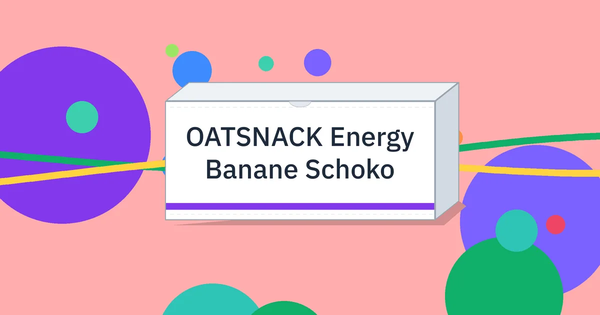 Symbolbild: Packung mit der Aufschrift OATSNACK Energy Banane Schoko (PZN 03720189) – Verfügbarkeit und Bezug in Apotheken in Frankfurt am Main