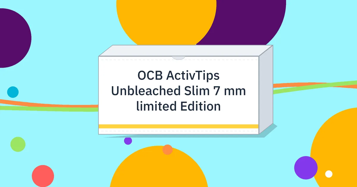 Symbolbild: Packung mit der Aufschrift OCB ActivTips Unbleached Slim 7 mm limited Edition (PZN 20122544) – Verfügbarkeit und Bezug in Apotheken in Frankfurt am Main