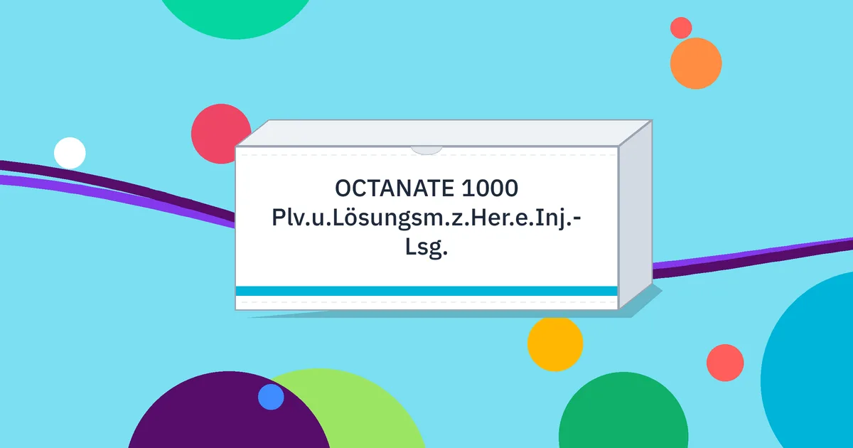 Symbolbild: Packung mit der Aufschrift OCTANATE 1000 Plv.u.Lösungsm.z.Her.e.Inj.-Lsg. (PZN 08531441) – Verfügbarkeit und Bezug in Apotheken in Frankfurt am Main