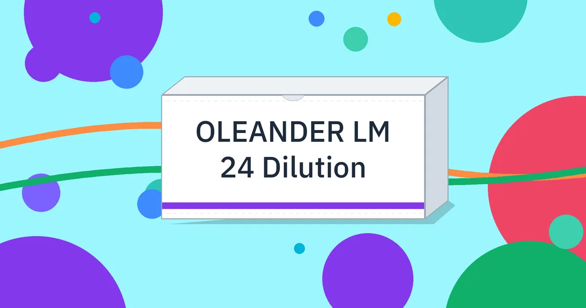 Symbolbild: Packung mit der Aufschrift OLEANDER LM 24 Dilution (PZN 12971364) – Verfügbarkeit und Bezug in Apotheken in Frankfurt am Main