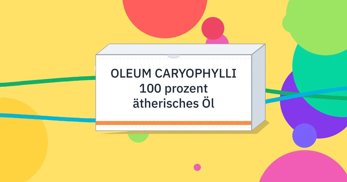 Symbolbild: Packung mit der Aufschrift OLEUM CARYOPHYLLI 100 prozent ätherisches Öl (PZN 09627485) – Verfügbarkeit und Bezug in Apotheken in Frankfurt am Main