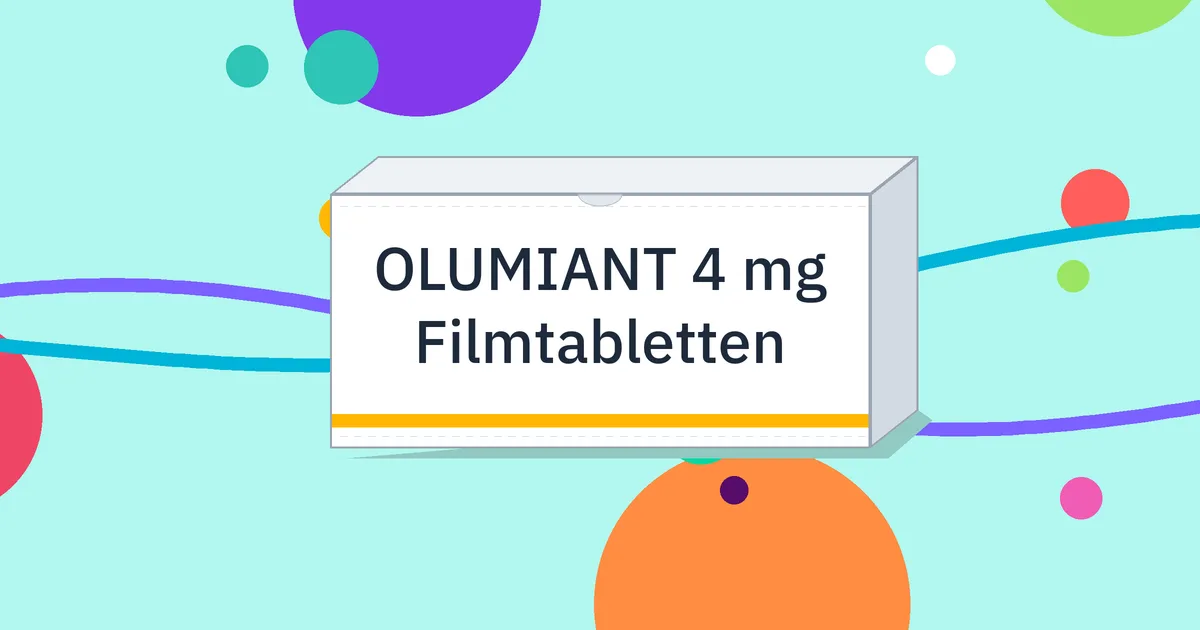Symbolbild: Packung mit der Aufschrift OLUMIANT 4 mg Filmtabletten (PZN 12652920) – Verfügbarkeit und Bezug in Apotheken in Frankfurt am Main