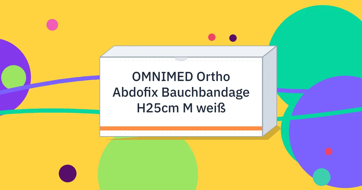 Symbolbild: Packung mit der Aufschrift OMNIMED Ortho Abdofix Bauchbandage H25cm M weiß (PZN 16385321) – Verfügbarkeit und Bezug in Apotheken in Frankfurt am Main