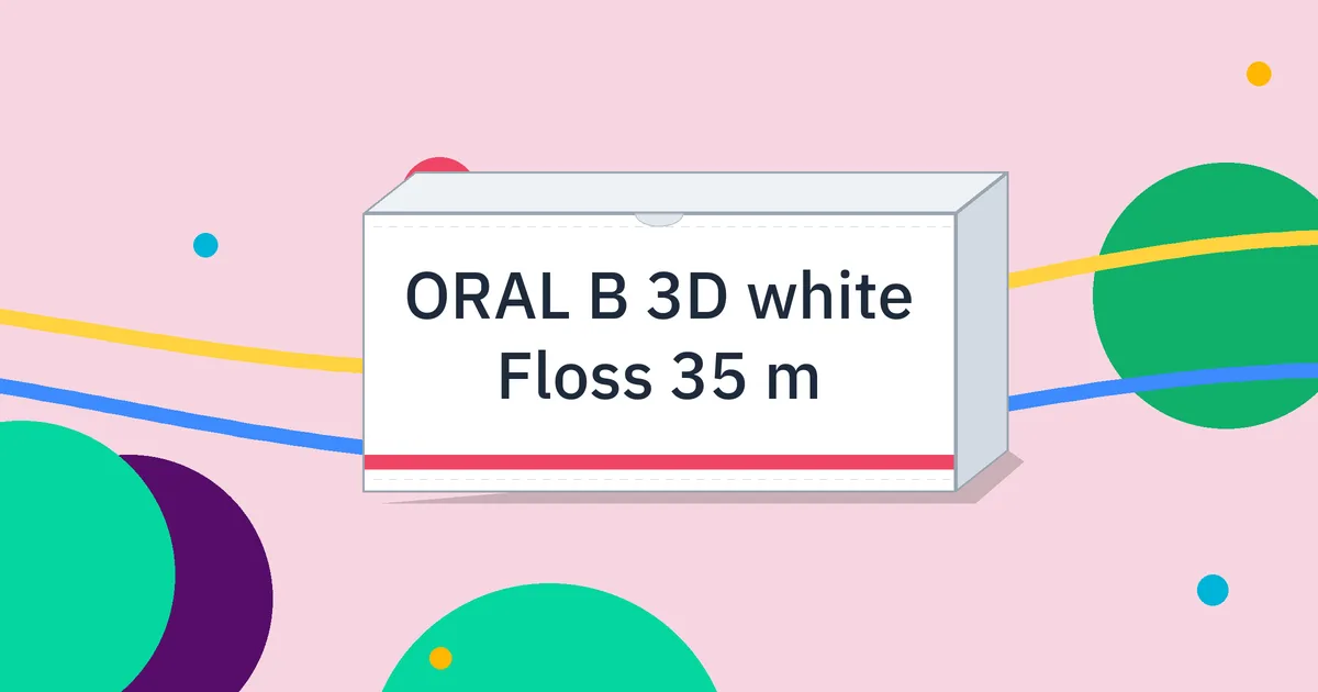 Symbolbild: Packung mit der Aufschrift ORAL B 3D white Floss 35 m (PZN 12567901) – Verfügbarkeit und Bezug in Apotheken in Frankfurt am Main