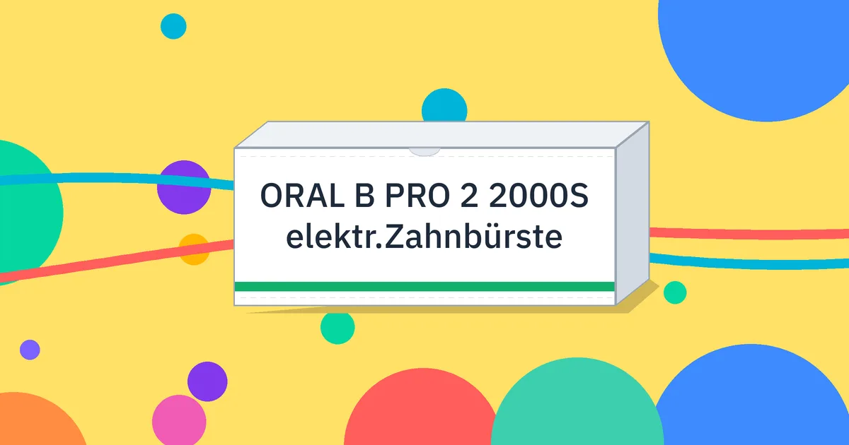 Symbolbild: Packung mit der Aufschrift ORAL B PRO 2 2000S elektr.Zahnbürste (PZN 14289168) – Verfügbarkeit und Bezug in Apotheken in Frankfurt am Main