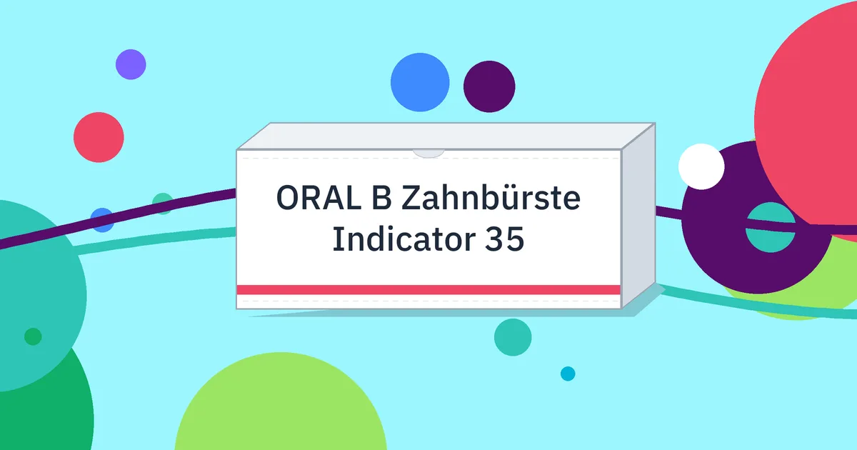 Symbolbild: Packung mit der Aufschrift ORAL B Zahnbürste Indicator 35 (PZN 02701669) – Verfügbarkeit und Bezug in Apotheken in Frankfurt am Main