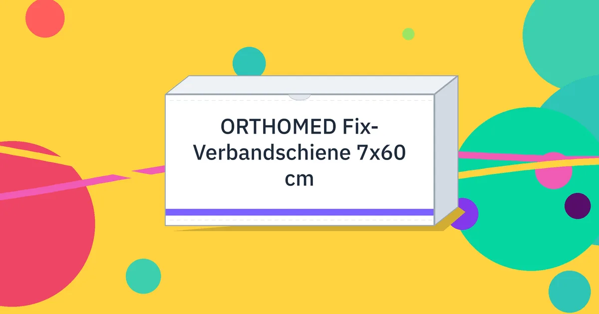 Symbolbild: Packung mit der Aufschrift ORTHOMED Fix-Verbandschiene 7x60 cm (PZN 11516942) – Verfügbarkeit und Bezug in Apotheken in Frankfurt am Main
