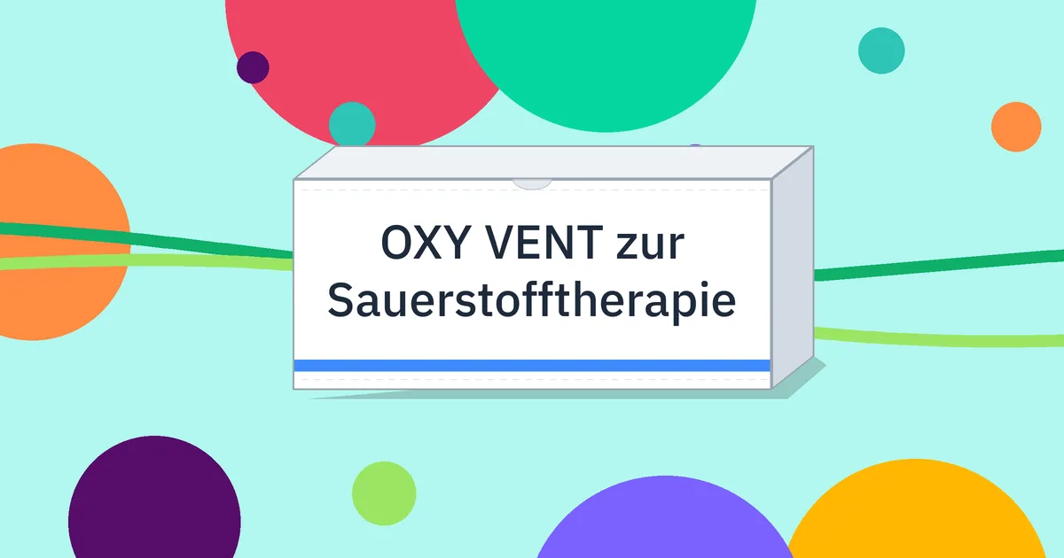 Symbolbild: Packung mit der Aufschrift OXY VENT zur Sauerstofftherapie (PZN 00501216) – Verfügbarkeit und Bezug in Apotheken in Frankfurt am Main