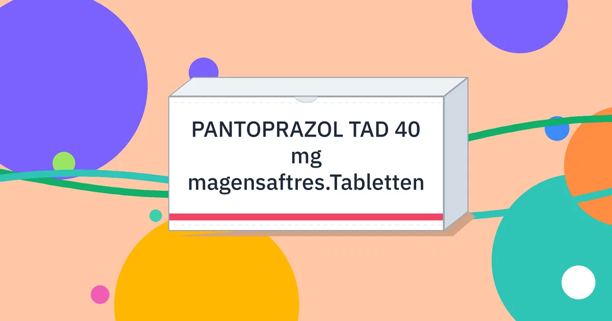 Symbolbild: Packung mit der Aufschrift PANTOPRAZOL TAD 40 mg magensaftres.Tabletten (PZN 07362999) – Verfügbarkeit und Bezug in Apotheken in Frankfurt am Main