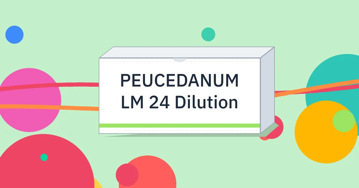 Symbolbild: Packung mit der Aufschrift PEUCEDANUM LM 24 Dilution (PZN 13636627) – Verfügbarkeit und Bezug in Apotheken in Frankfurt am Main