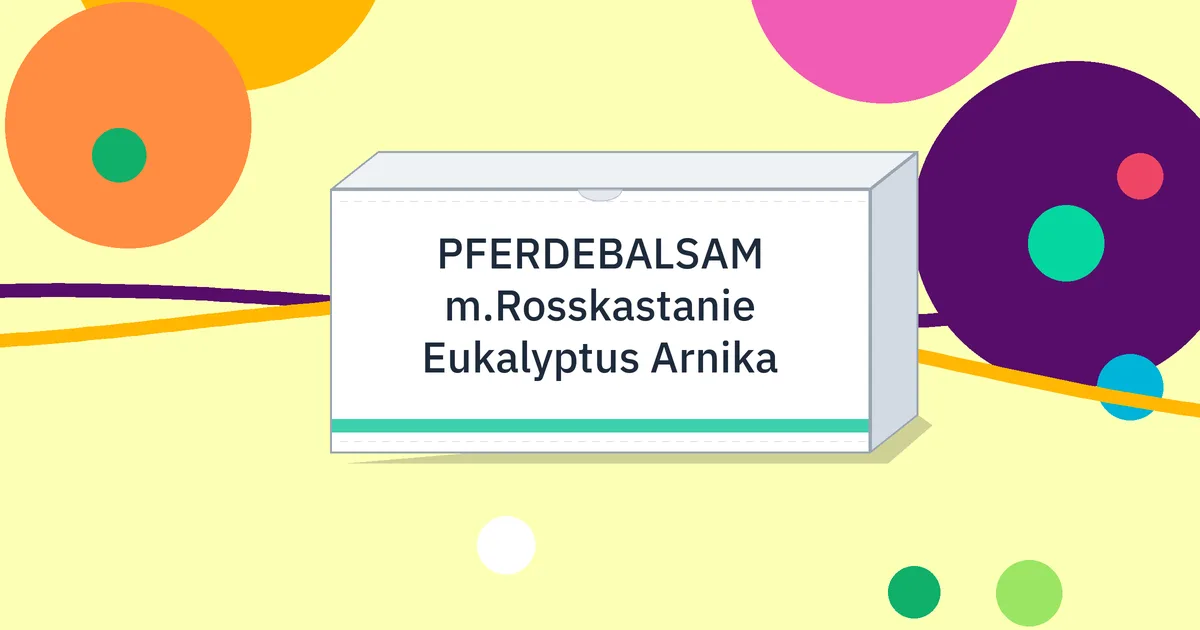 Symbolbild: Packung mit der Aufschrift PFERDEBALSAM m.Rosskastanie Eukalyptus Arnika (PZN 11348752) – Verfügbarkeit und Bezug in Apotheken in Frankfurt am Main