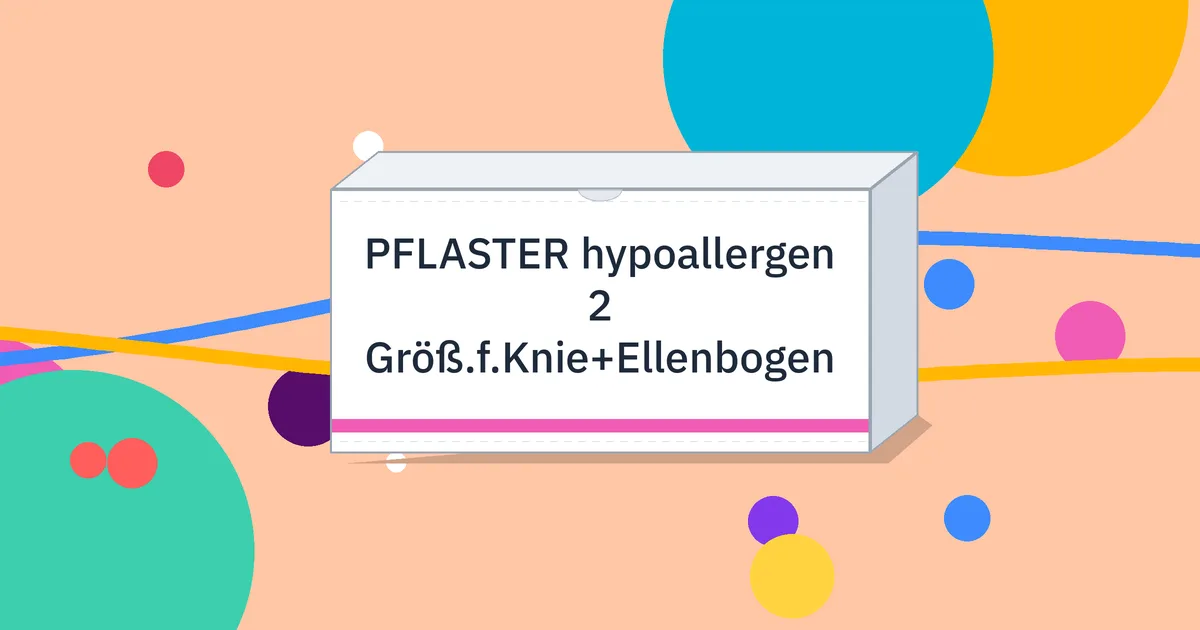 Symbolbild: Packung mit der Aufschrift PFLASTER hypoallergen 2 Größ.f.Knie+Ellenbogen (PZN 07566064) – Verfügbarkeit und Bezug in Apotheken in Frankfurt am Main